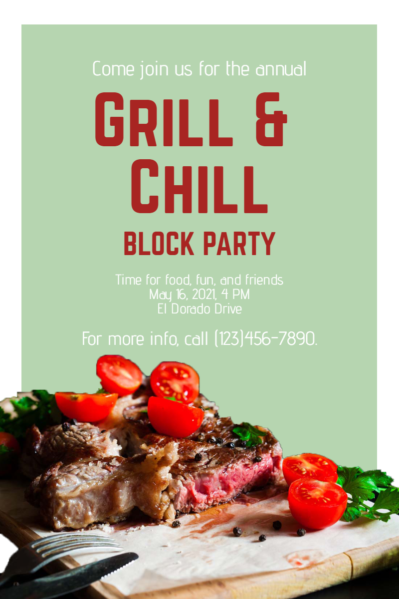 Grill And Chill invitation grill Design Template 110567
