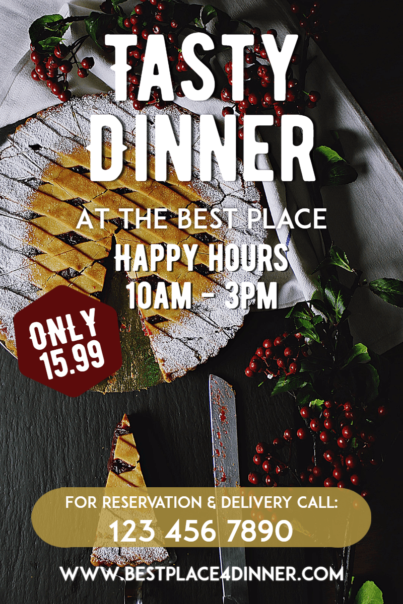 Tasty Dinner poster dinner happy Design Template 139160