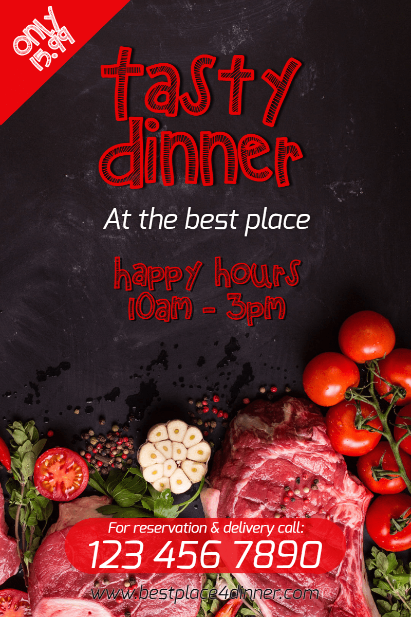 Tasty Dinner poster dinner happy Design Template 139163