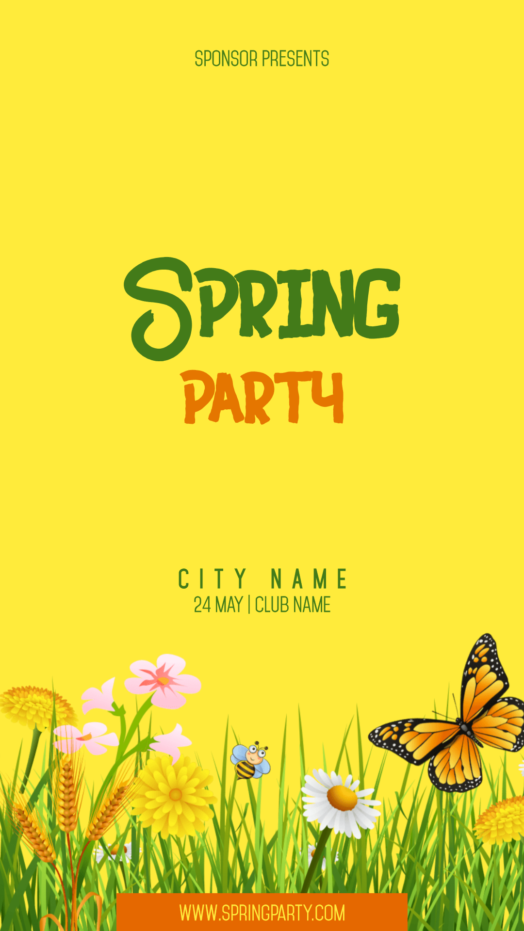 Spring Party invitation event Animation Template 1577182