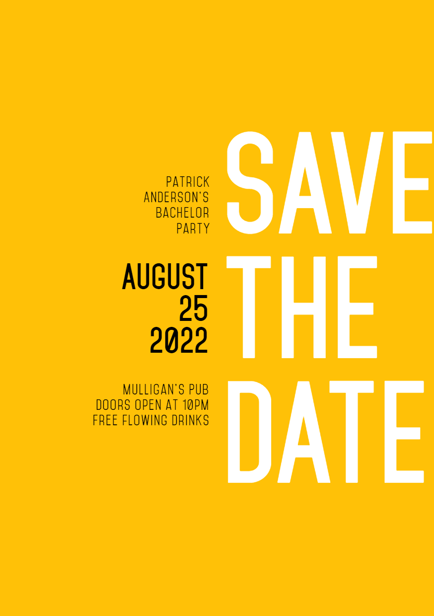 Save The Date Invitation Design Design Template 1606728
